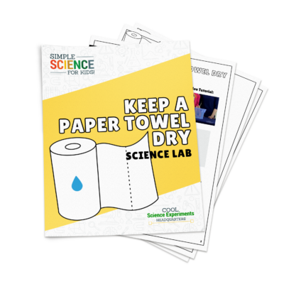 Keep a Paper Towel Dry Under Water Science Experiment